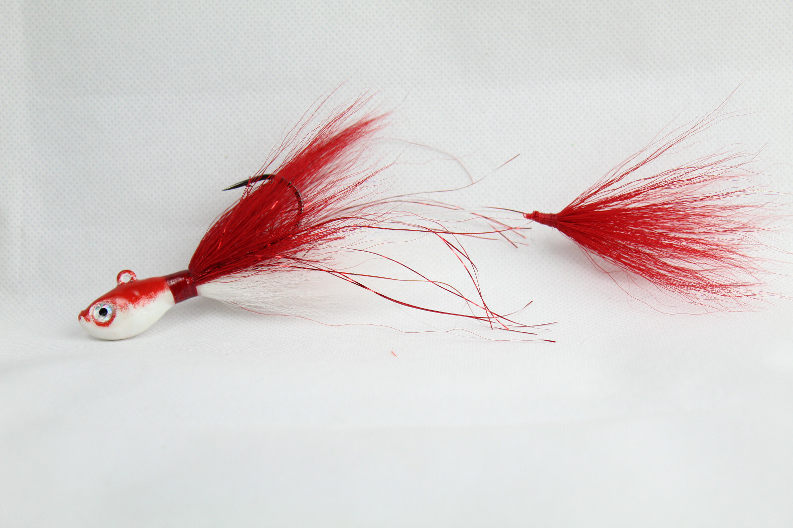 Peacock Bass jigs - Red White- Hair jig musky pike lure Brazil fishing ...