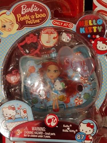 2008 NEW Barbie Peek-a-boo Petites Doll #87 Kalia redhead HELLO KITTY ...