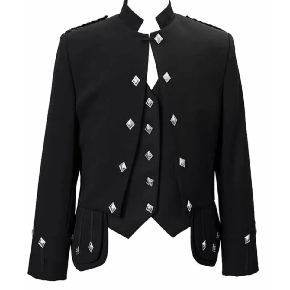 Doublet Kilt Jacket Scottish Military Piper Men's Wool Tunic Drummer ...