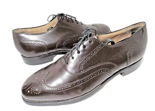Johnston Murphy Optima Wingtip Oxford Dark Brown Leather Shoes Men's US ...