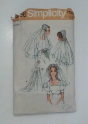 Vintage Simplicity Sewing Pattern #9826, Bridal Headpieces and Veils ...