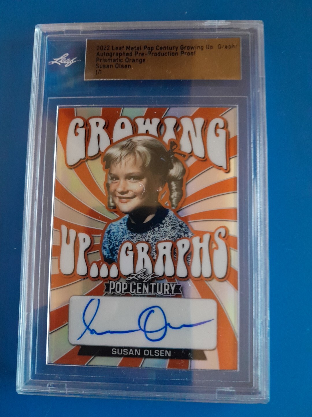 Susan Olsen 1/1 Autographed Prism Orange Proof 2022 Leaf Pop Century ...
