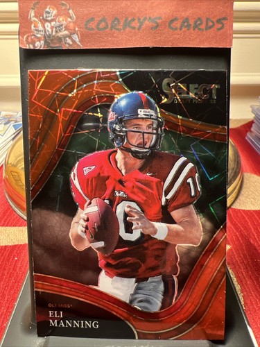 2022 Panini Select Draft Picks Eli Manning #178 Field Level Red Laser ...