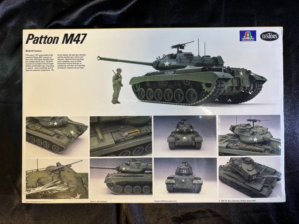New In Sealed Box 1988 Testors / Italeri Patton M47 US Tank 1/35 Scale ...