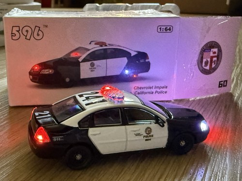 Customized 596 1/64 Chevrolet Impala LAPD Police Car with LED Lights | eBay