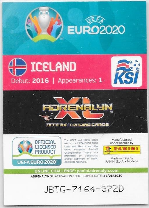 Carte Panini - Euro 2020 - Iceland - N°457 | eBay
