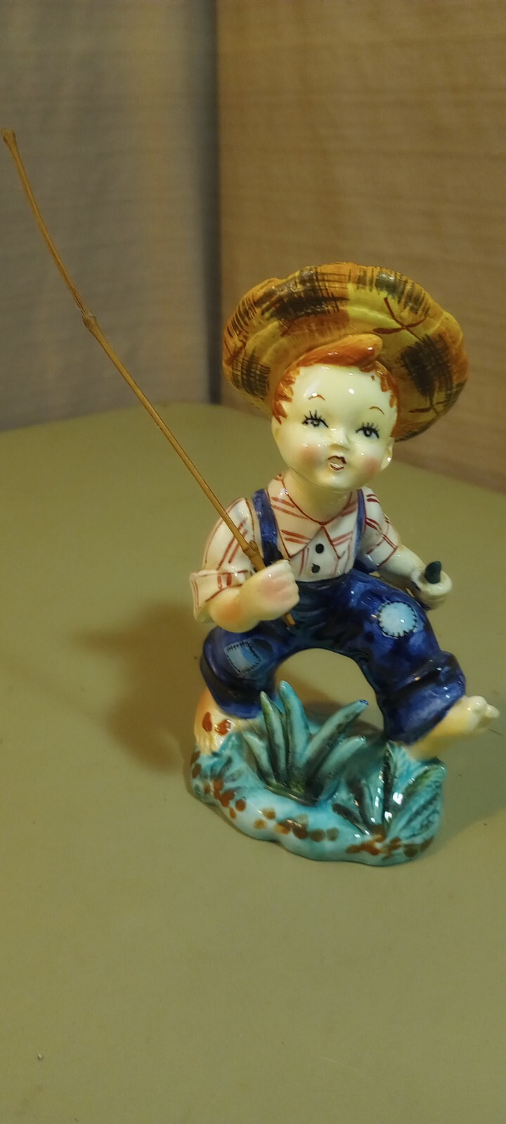 Little Boy Going Fishing Artmark Figurine Japan | eBay