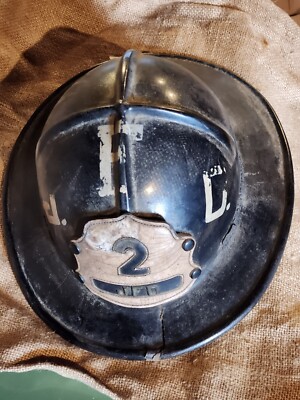 VINTAGE FIRE DEPARTMENT Leather SHIELD HELMET FIREMAN FD DEPARTMENT | eBay