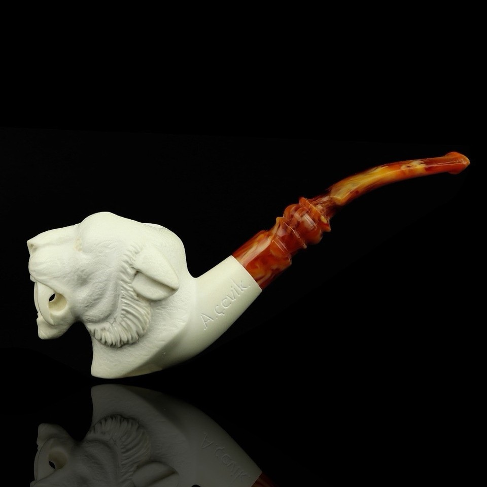 Siberian Tiger Pipe Block Meerschaum-NEW Handmade W CASE#1725 | eBay
