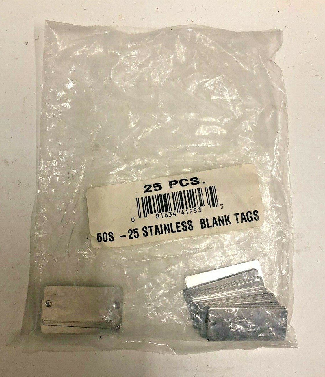 60S - 25 Stainless Blank Tags | eBay