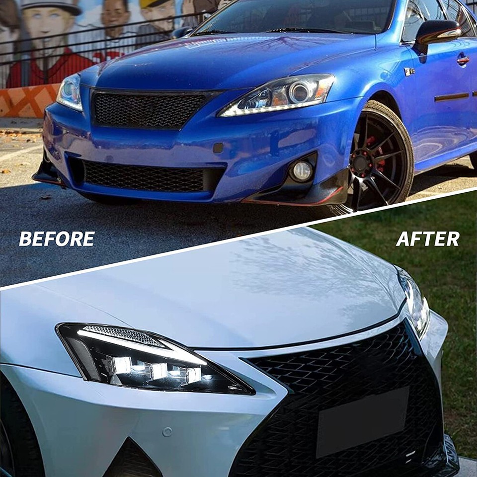 VLAND Headlights w/Startup For 06-14 Lexus IS250 IS350 ISF LED Front ...