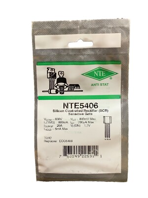 NTE5406 Silicon Controlled Rectifier (SCR) Sensitive Gate TO92 ECG5406 ...