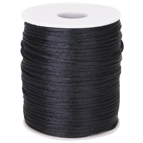 Craft Nylon Cord, 2mm x 100Yards Black Satin String, Nylon String for ...