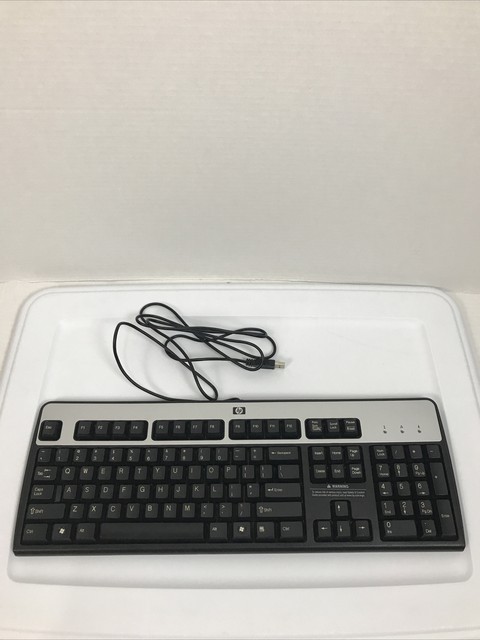 Hewlett Packard KU-0316 Black/Silver USB Wired 104-Key Layout Keyboard ...