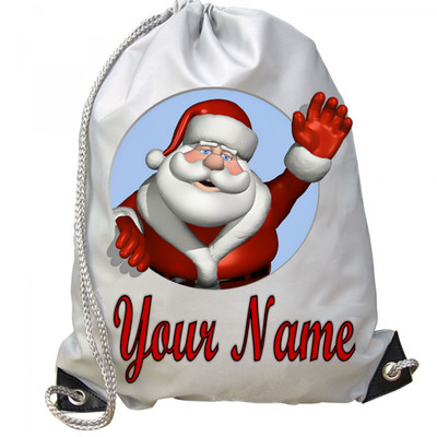 Kids Personalised Santa Father Christmas Drawstring Bag for Chistmas ...