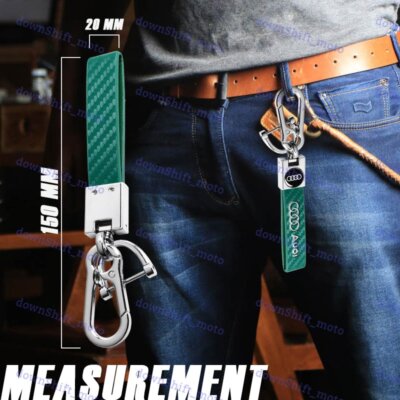 Green Keychain Lanyard Quick Release Key chain Leather for Audi A1 A4 ...
