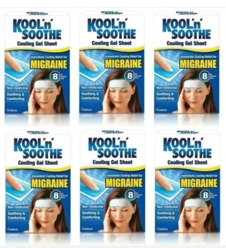 Kool 'n' Soothe Cooling Migraine Headache Pain Relief Gel 4 Sheets (24 ...