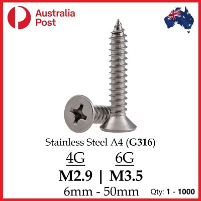 M2 M3 Self Tapping Countersunk Phillips Screw s 2 5 CSK Stainless Steel ...
