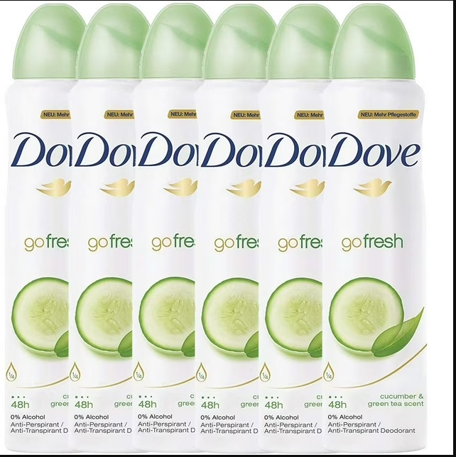Dove Cucumber & Green Tea Anti Perspirant Deodorant Spray 250 Ml 6 PACK ...