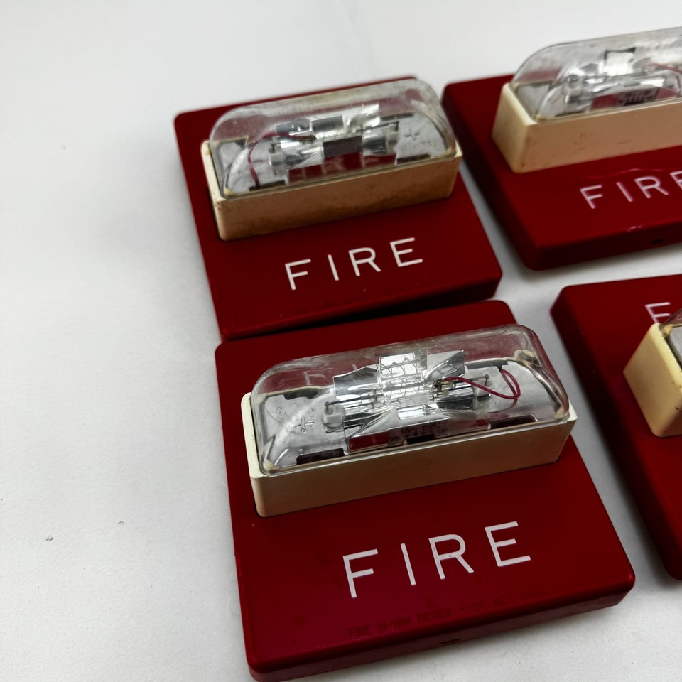 Lot of 4 Wheelock Fire Alarm Strobe Lights RSS-24MCW Wall Mount Red | eBay