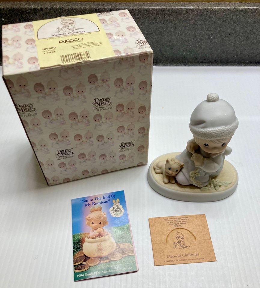 Precious Moments “Meowie Christmas” Figurine Holiday Girl and Cat | eBay