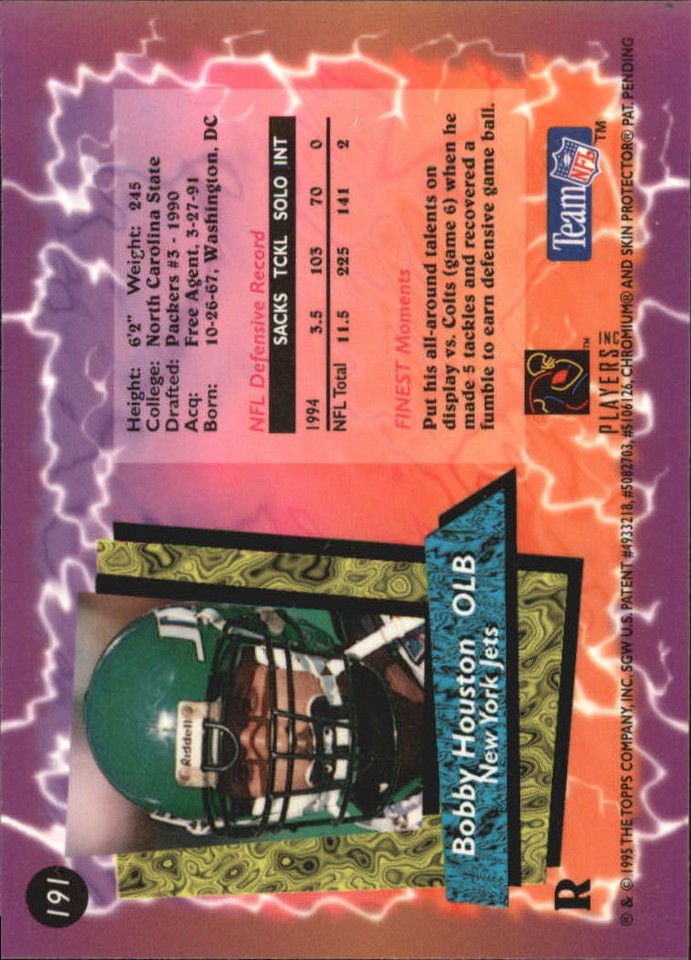 1995 Finest Football Card #191 Bobby Houston | eBay