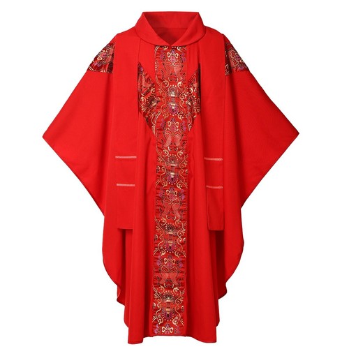 Catholic Church Priest Red Vestments Clergy Red Chasuble Robe Apparel ...