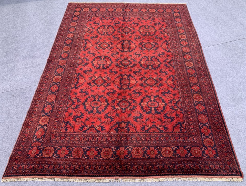 Fine Quality Hand Knotted Afghan Khal Muhammadi Wool Area Rug 9.5 x 6.8 ...