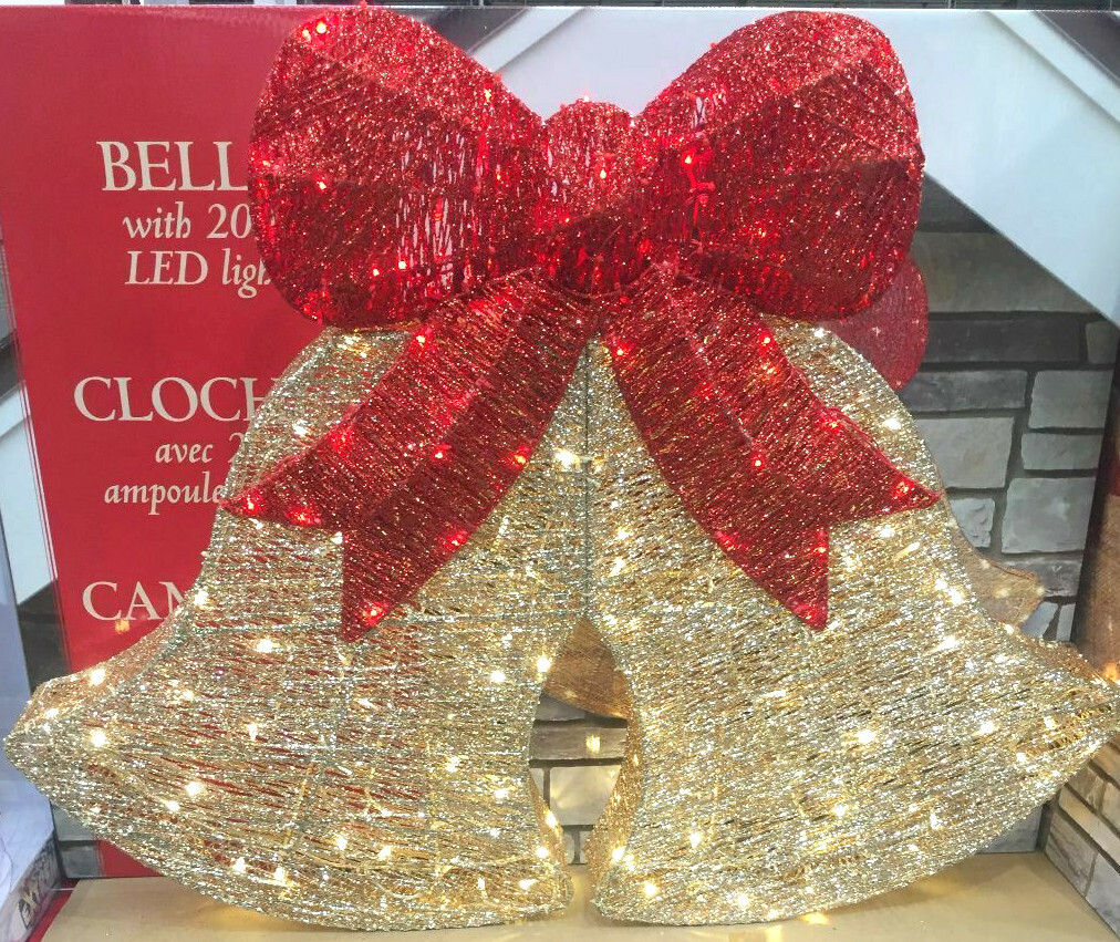 STUNNING 30" Christmas Glitter Bells With 200 LED Lights 2ft 6" Indoor ...