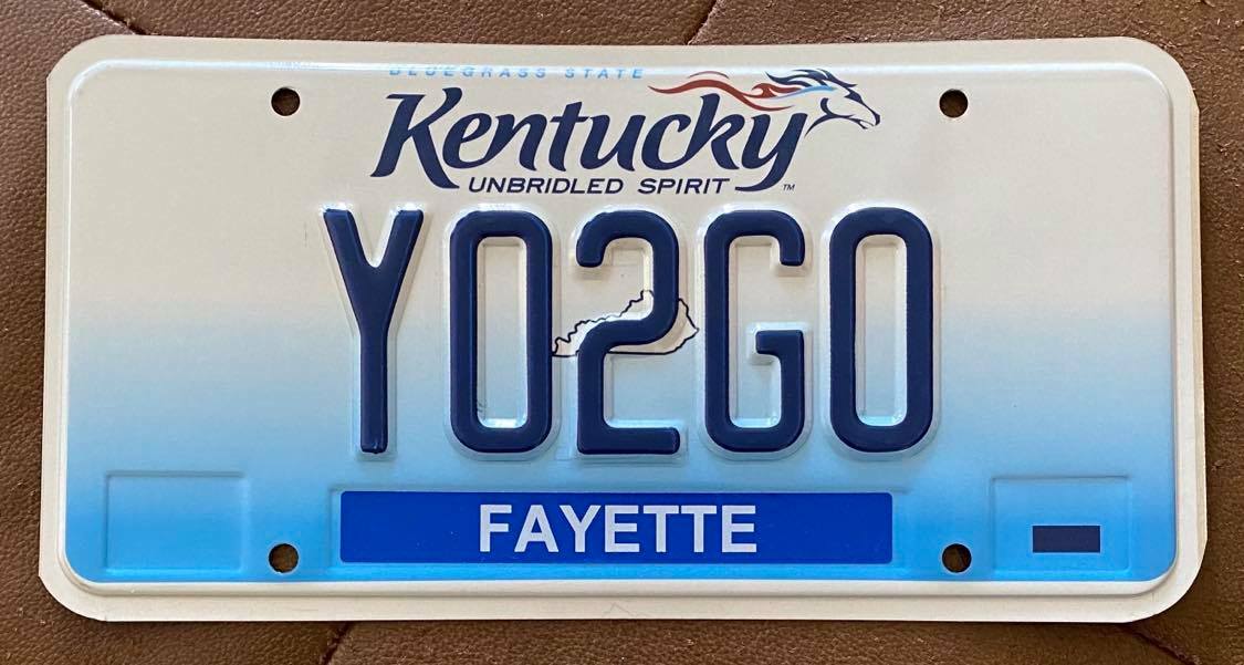 Kentucky VANITY License Plate YO 2 GO | eBay