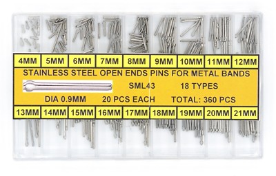 Assortment of .9mm Split Open Ended Pins For Metal Bracelets 4mm - 21mm ...