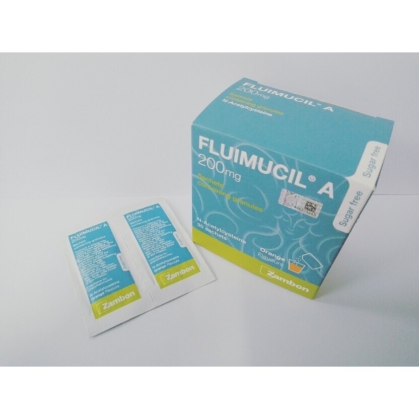 Fluimucil A 200mg 30 Sachets Granules Clear Phlegm Orange Flavor FREE ...