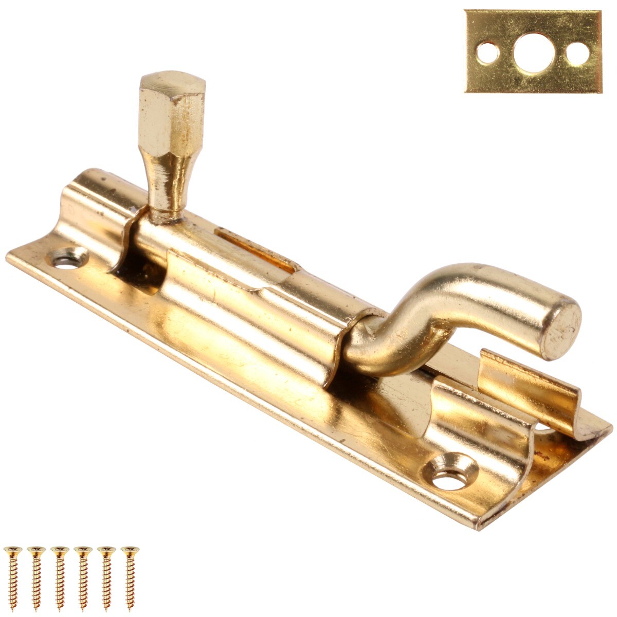 BRASS NECKED SLIDE BOLT 75/100/150mm Cranked Offset Recessed Door Locks ...