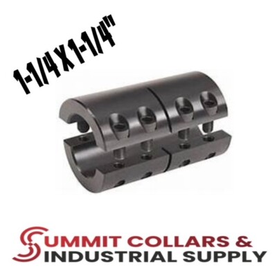 2CC-125-125, 1-1/4" ID, Rigid Shaft Coupling, Double Split Black Oxide ...