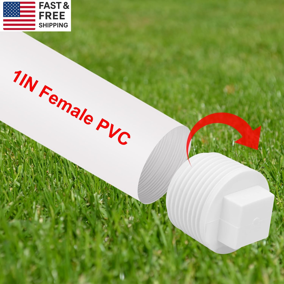20Pack 1 Inch PVC Pipe End Cap - Male Threaded Plug Adaptor, Cleanout ...