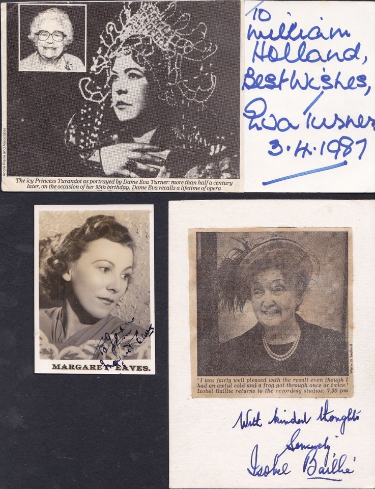 OPERA SINGERS SIGNED COLLECTION INCL.EVA TURNER,ISOBEL BAILIE, LUCIA ...