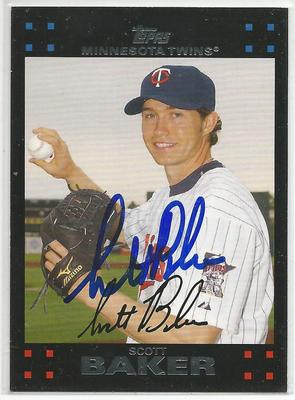 SCOTT BAKER Autographed Signed 2007 Topps Update card Minnesota Twins ...