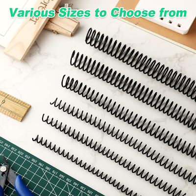 Plastic Spiral Binding Coils Kit Spirals Binder Combs Spines Black 120 ...