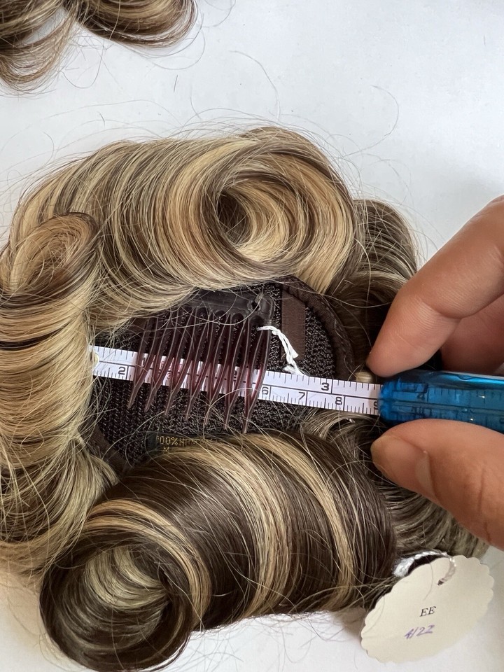 100% Human Hair Wiglet Dark Brown & Hazelnut Curly Claw Hairpiece ...
