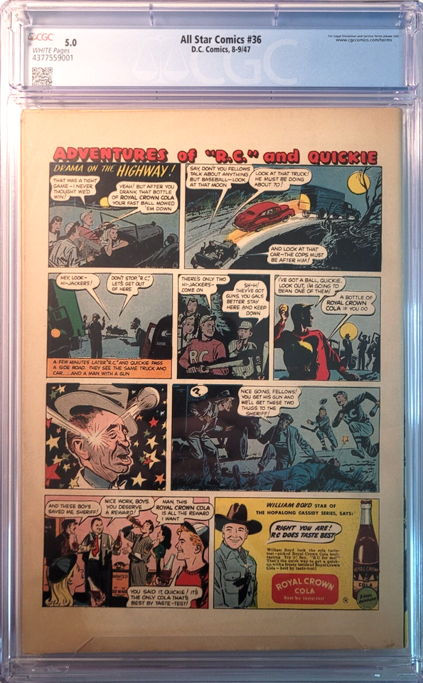 1947 All-Star Comics 36 CGC 5.0 Superman and Batman join Justice ...
