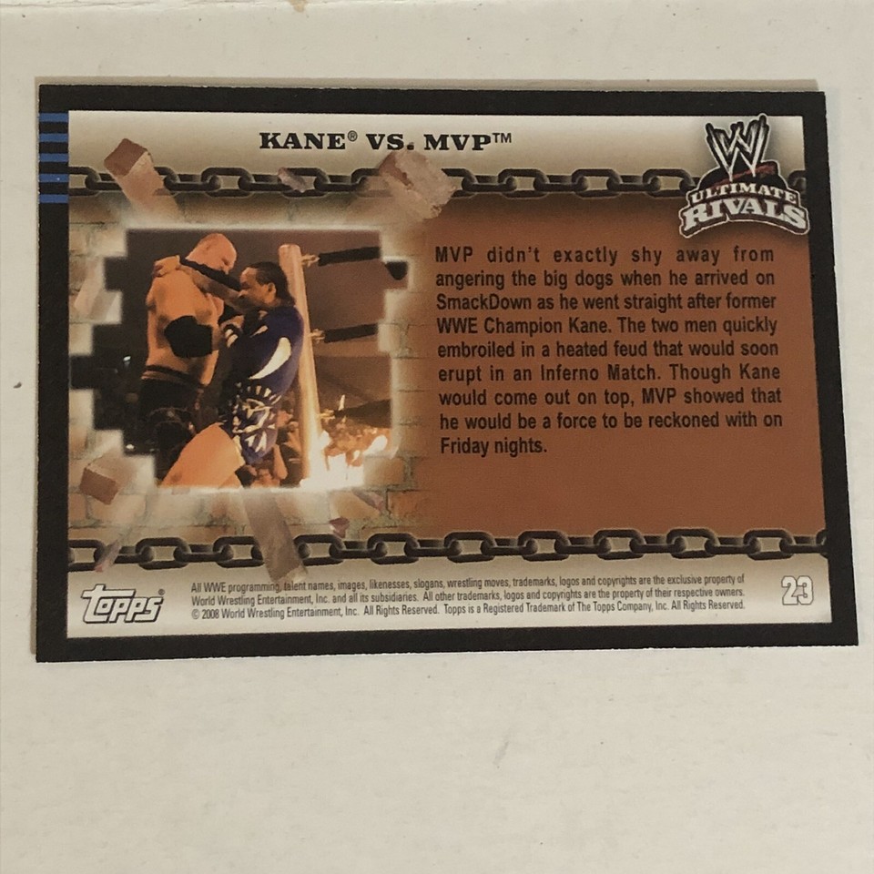 Kane Vs MVP Trading Card WWE Ultimate Rivals 2008 #23 | eBay