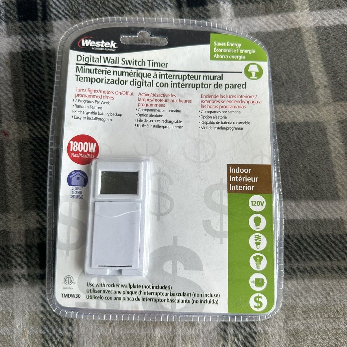 Westek Timer Wall Switch Amba ATW P24 Programmable Plug In Timer With