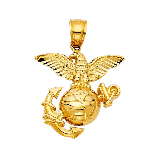 14K Yellow Gold USA Logo Pendant For Chain | eBay