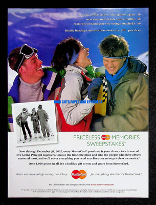 MasterCard Credit Card 2002 Skiing Trade Print Magazine Ad Poster ...