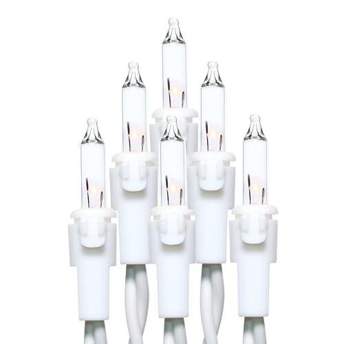 200 Clear Bulbs White Wire Christmas Lights Commercial Grade Decorative ...