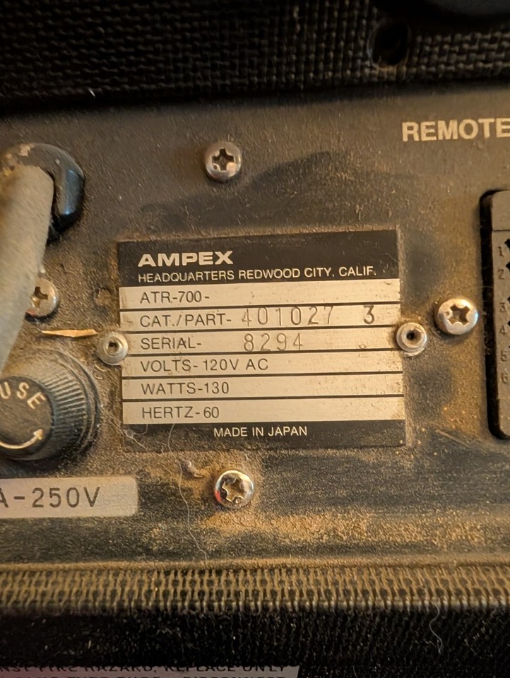Ampex ATR-700 Vintage Stereo Reel to Reel Unit | eBay