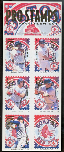 Boston Red Sox 1996 Pro Stamps Stickers Team Set 5 Players Roger ...