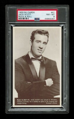 PSA 8 JACK SCOTT 1959 Rock & Roll Nu Card #41 PERFECTLY CENTERED | eBay