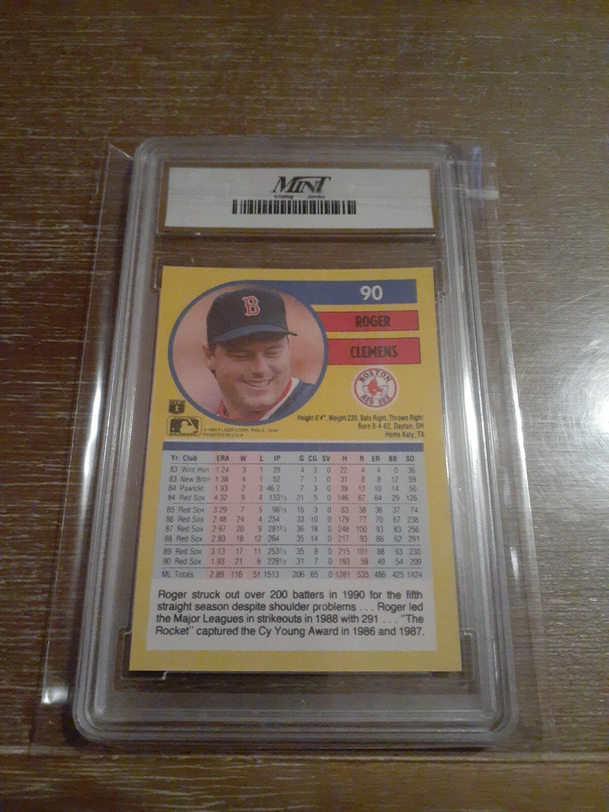 1991 Fleer Roger Clemens #90 PSA 10 Gem Mint Boston Red Sox | eBay