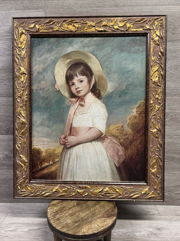 VTG Oil on Canvas Reproduction - Miss Willoughby by George Romney ...